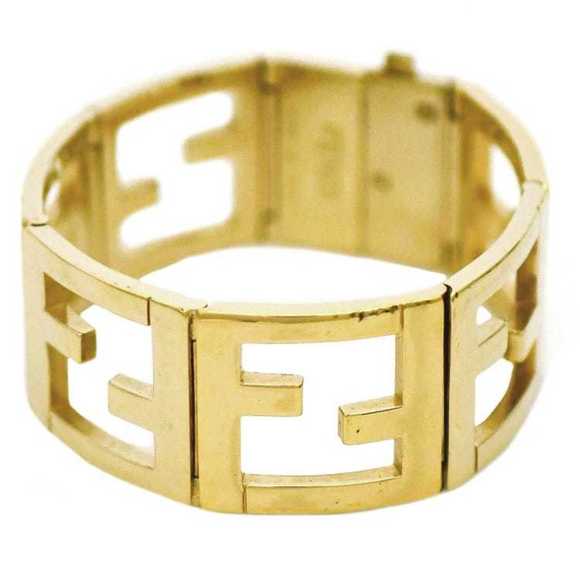 Fendi | Jewelry | Fendi Bangle Gold Zucca Gp Bracelet Ff Ladies | Poshmark